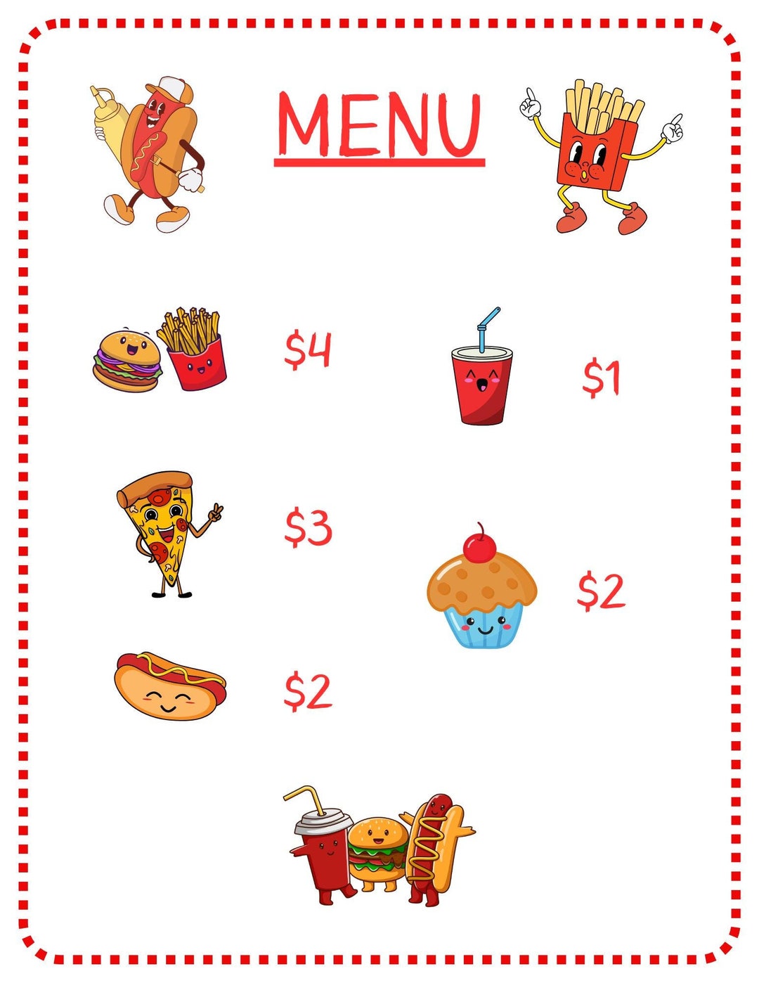 Pretend Play Preschool Menu & Order Pad Printable Set Restaurant ...