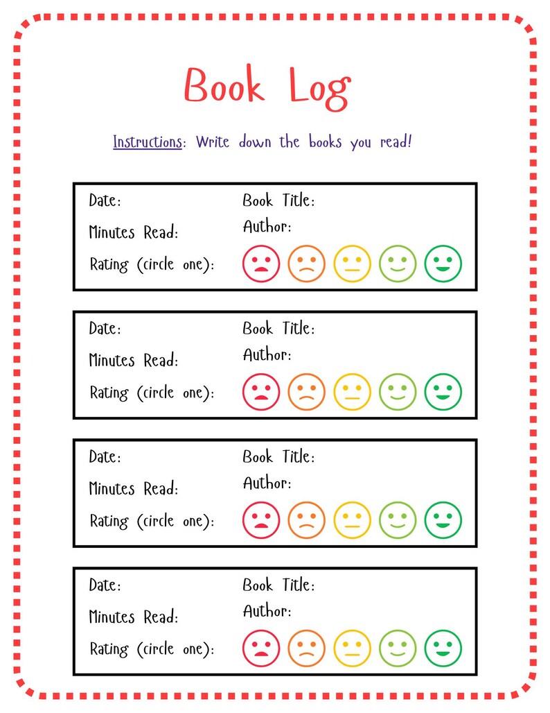 Yearly Reading Challenge Tracker Kids Reading Goals & Log Printable - Etsy