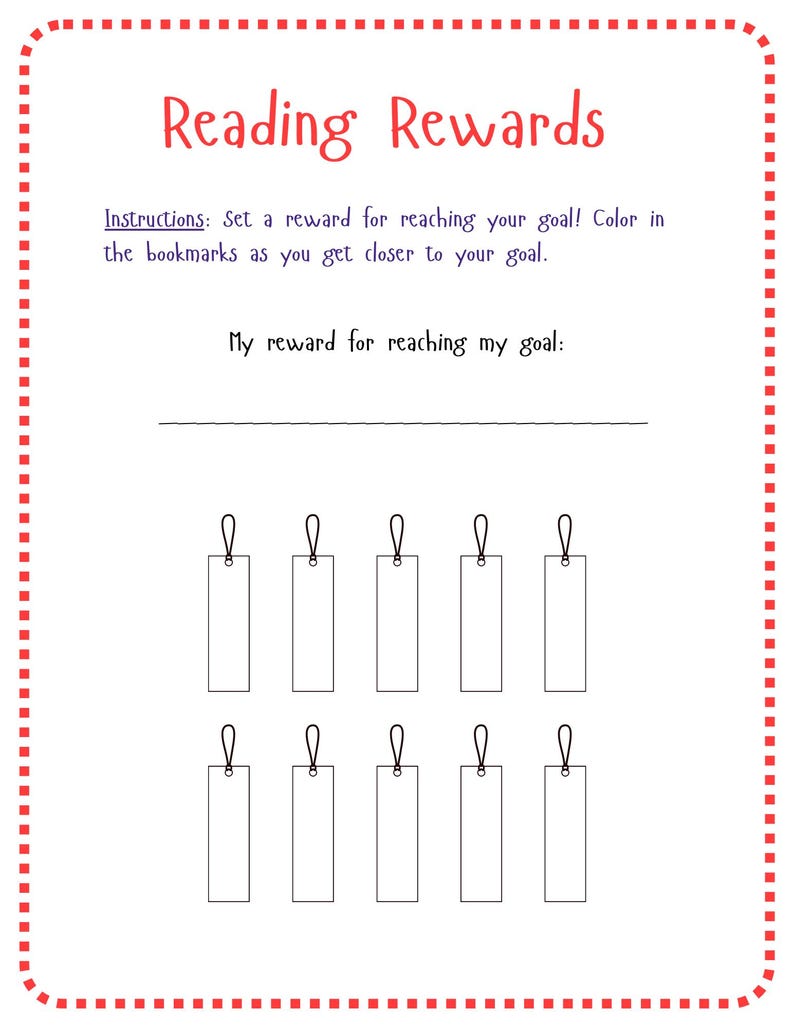 Yearly Reading Challenge Tracker Kids Reading Goals & Log Printable - Etsy