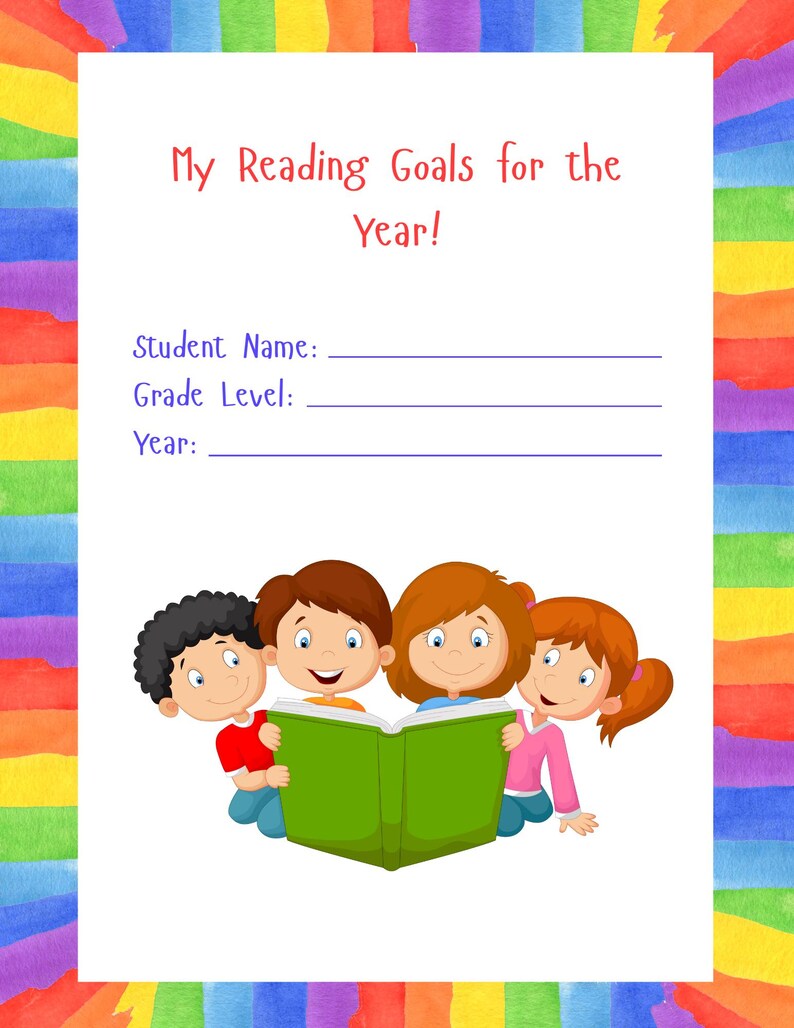 Yearly Reading Challenge Tracker Kids Reading Goals & Log Printable - Etsy