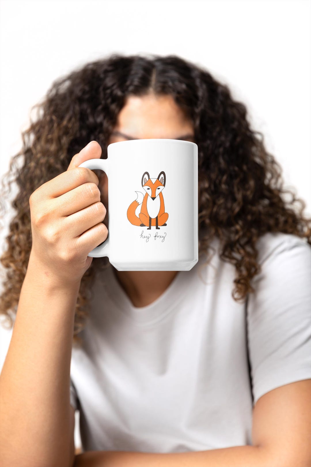 Fox Ceramic Mug, Cute Coffee Cup, Hey Foxy Tea Mug, Animal Lover Gift ...