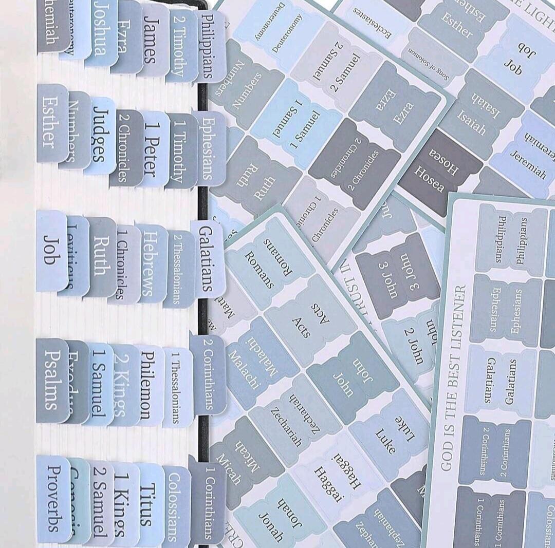 Blue and Grey Bible Tabs - Etsy