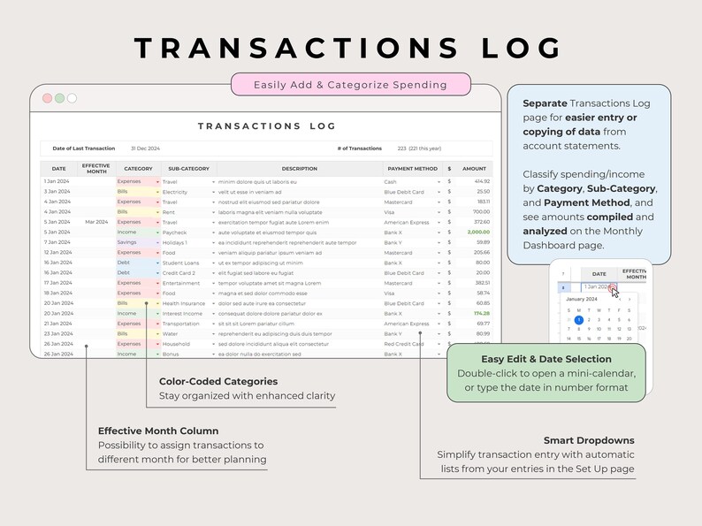 Income & Expense Tracker Google Sheets Multicolor, Monthly Paycheck ...