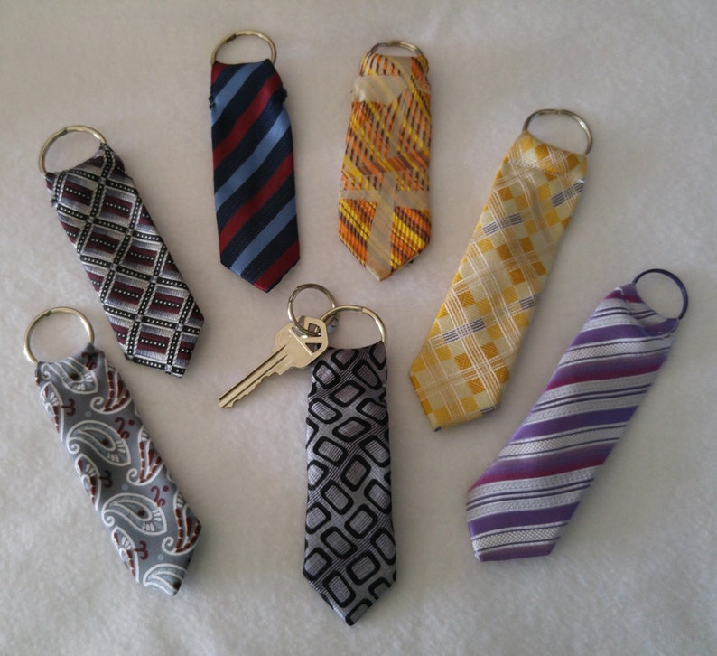Memory Key Chain Made From Men's Ties - Etsy