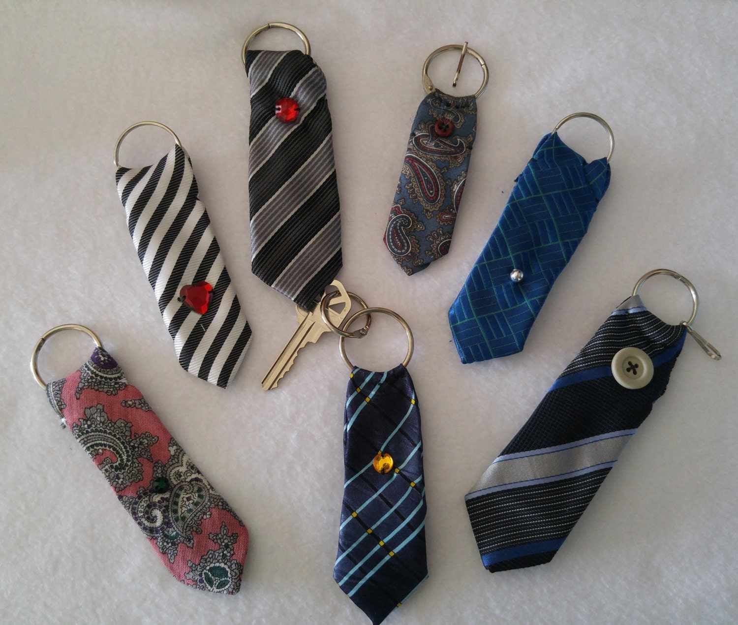 Memory Key Chain Made From Men's Ties - Etsy