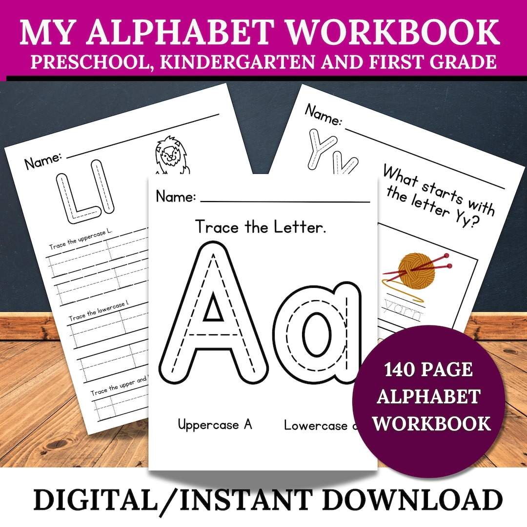 Alphabet Workbook-140 Printable Pages for PK and Kindergarten; Great ...