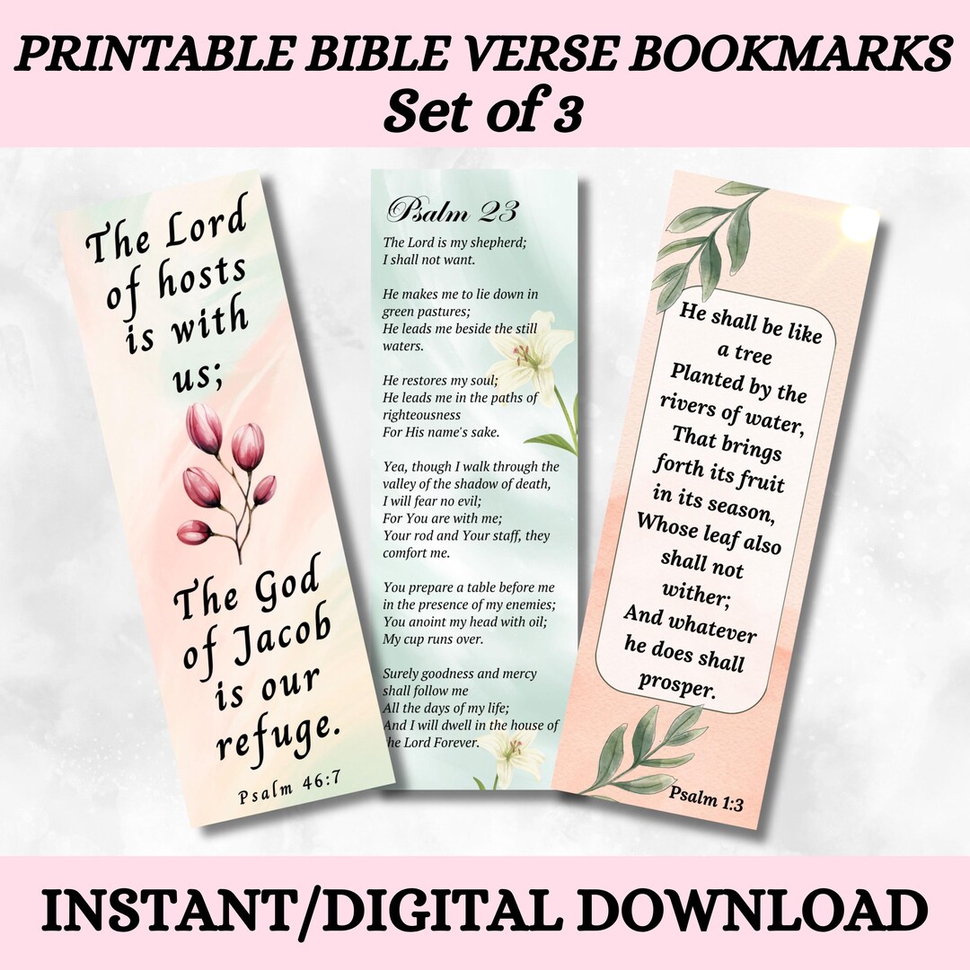 Printable Bible Verse Bookmarks (set of 3); Great Resource and Tool for ...
