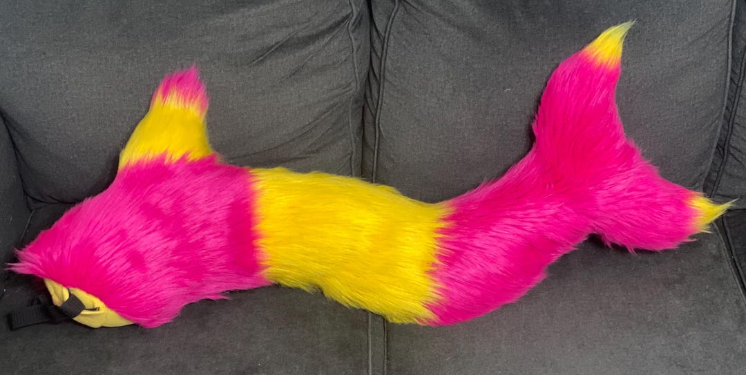 Pink and Yellow Shark/manokit Fursuit Floor Dragger Tail - Etsy