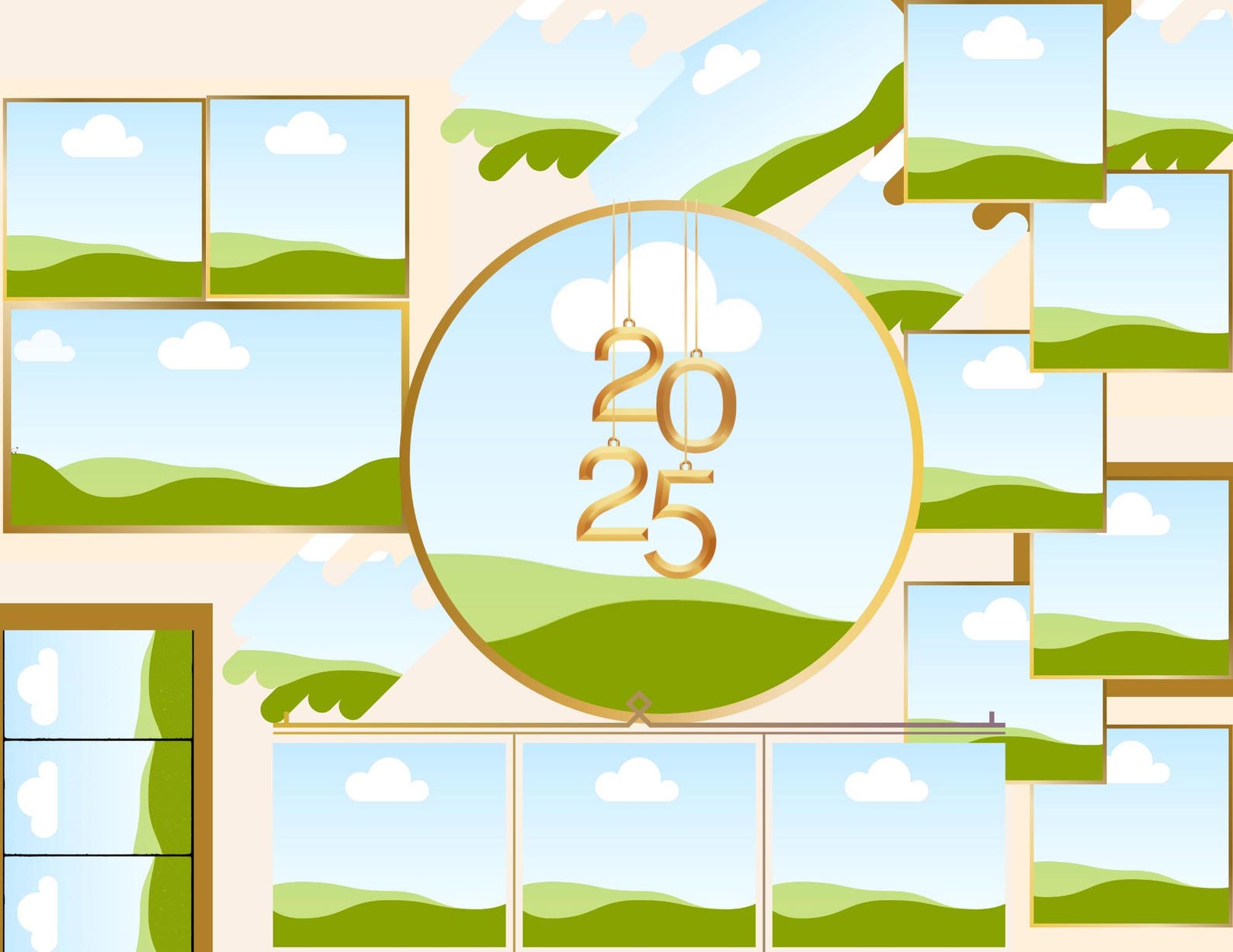 2025 Vision Board Templates | Editable Canva Templates | 5 Unique ...