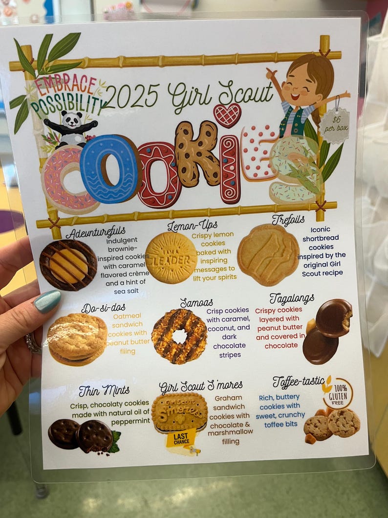 2025 Girl Scout Cookie Menu Poster for Sales| Digital Download | PDF ...