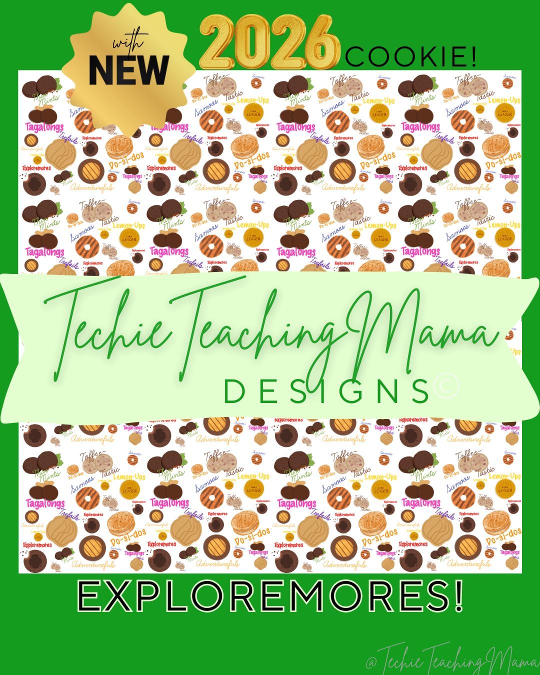 2026 Girl Scout Cookie Digital Paper | Hand Drawn Repeating Pattern ...