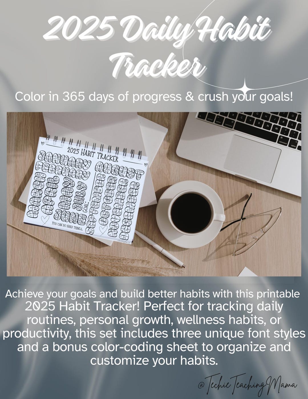 Printable Habit Tracker 2025 - Color in Your Workouts (3 Designs ...