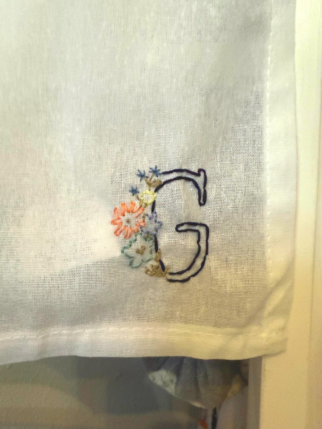 Letter G, Floral Letter G, Inital G, Inital Floral G, Embroidered Hand ...
