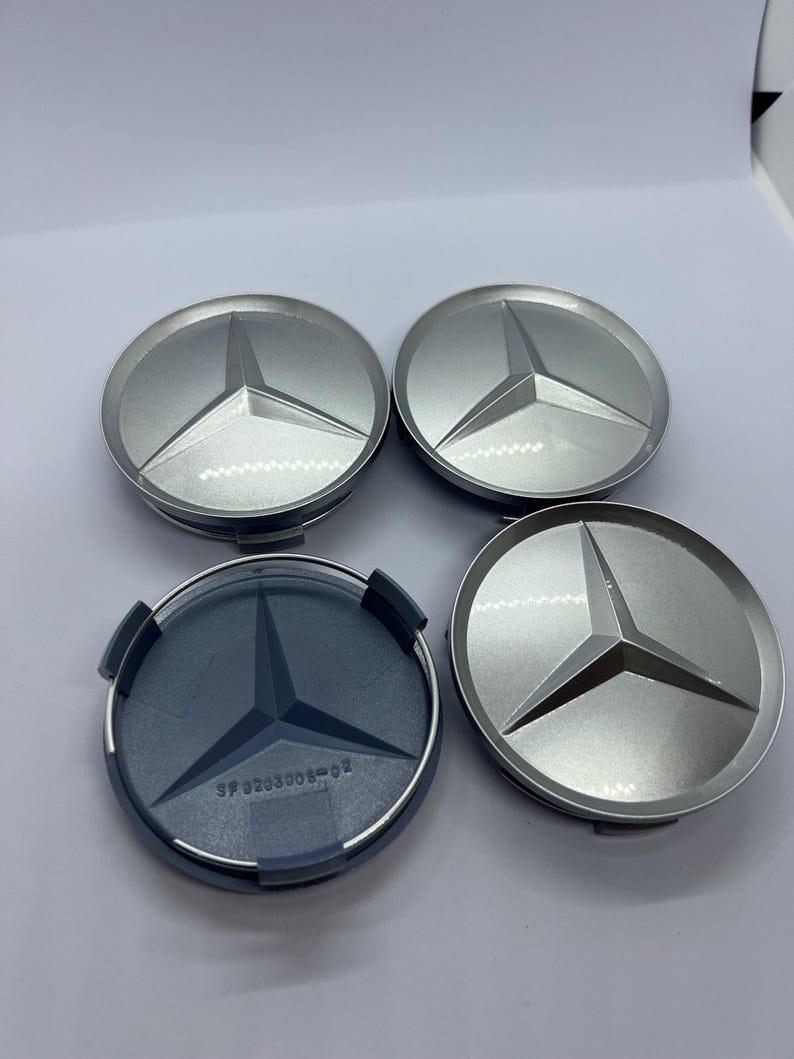 Set of 4 75mm Wheel Center Caps Hubcaps Emblem Matte Silver for ...