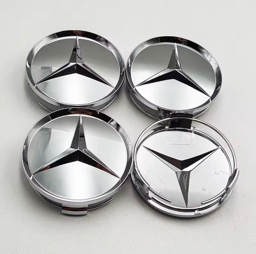 Set of 4 75mm Wheel Center Caps Hubcaps Emblem Glossy Silver for ...