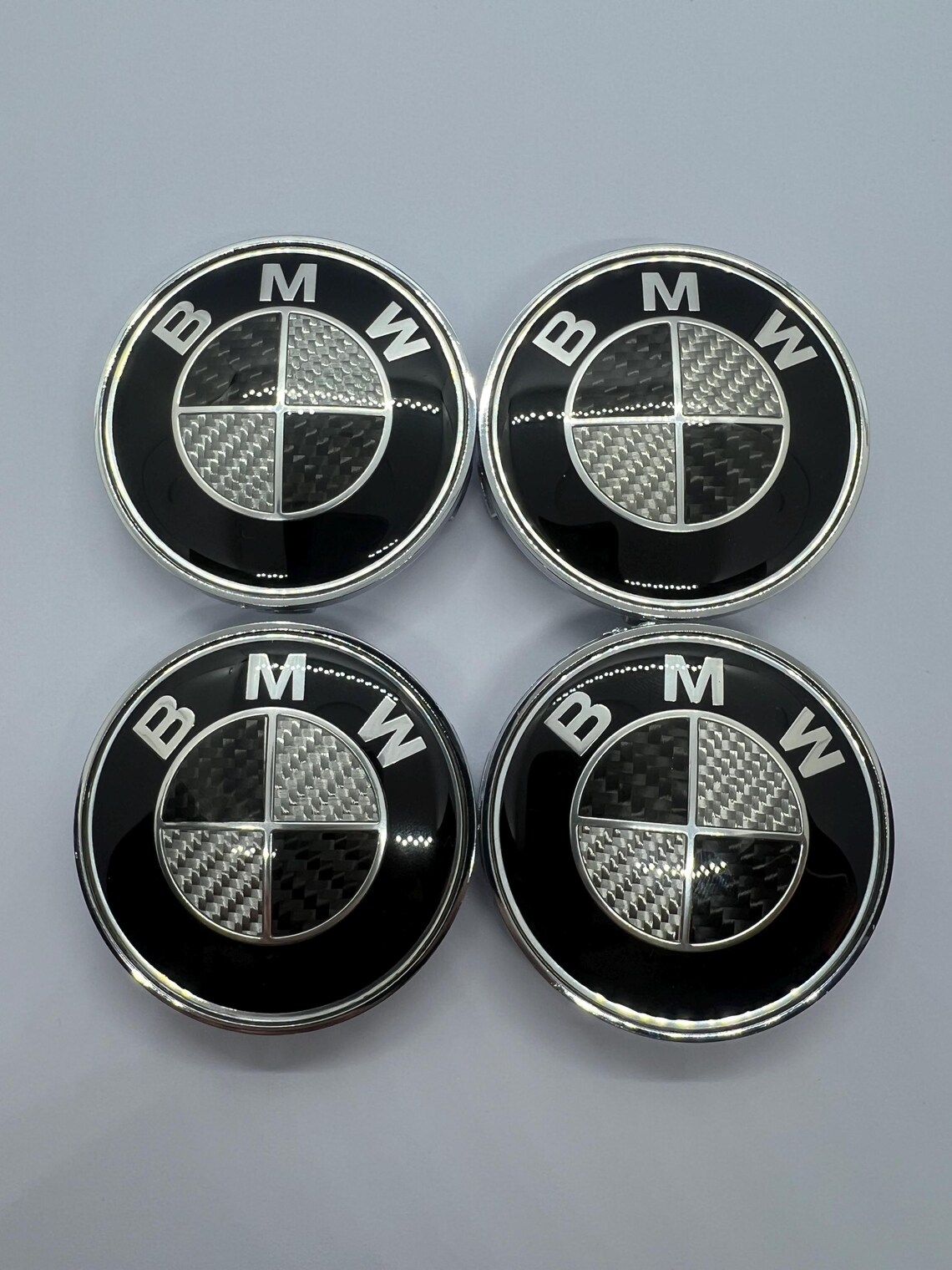 BMW 68mm Black/white Real Carbon Hubcaps - Etsy