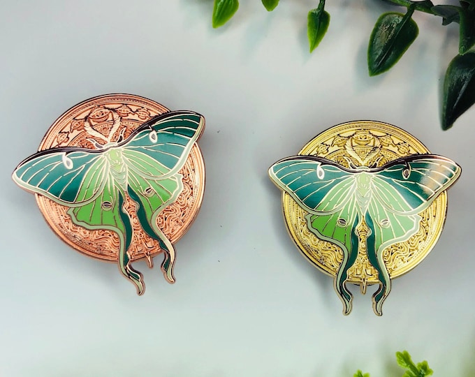 Gilded Order : Luna Moth Enamel Pin Lunar Entomologist - Etsy