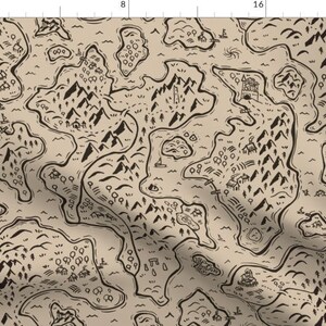 Old School Fantasy Map Fabric by the Yard Dnd, Dungeons and Dragons ...