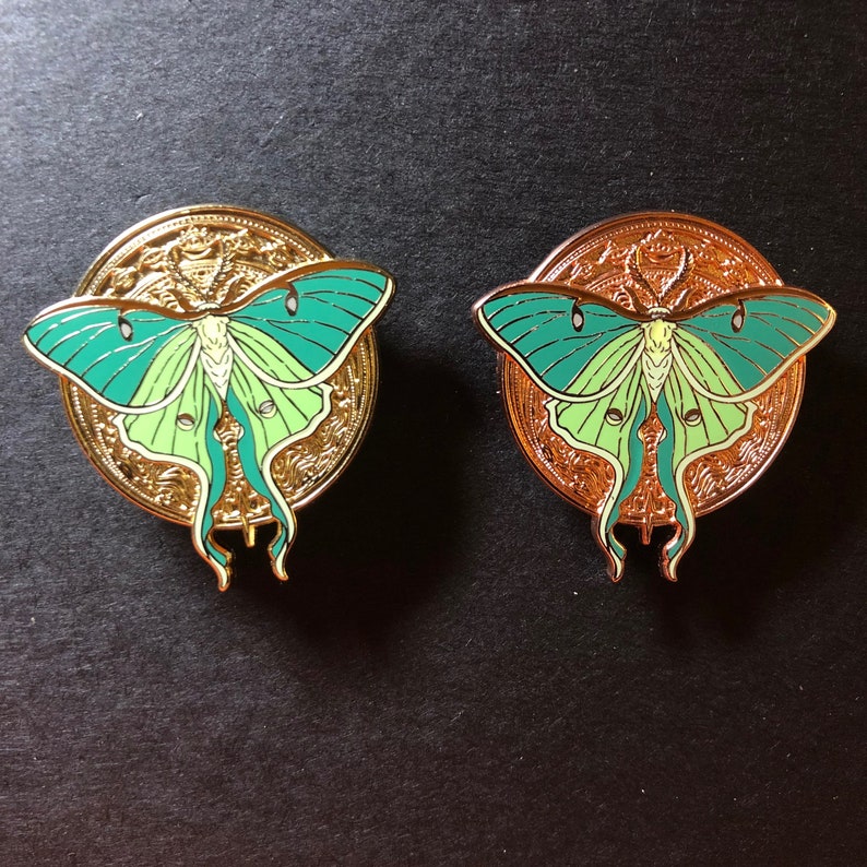 Gilded Order : Luna Moth Enamel Pin Lunar Entomologist | Etsy