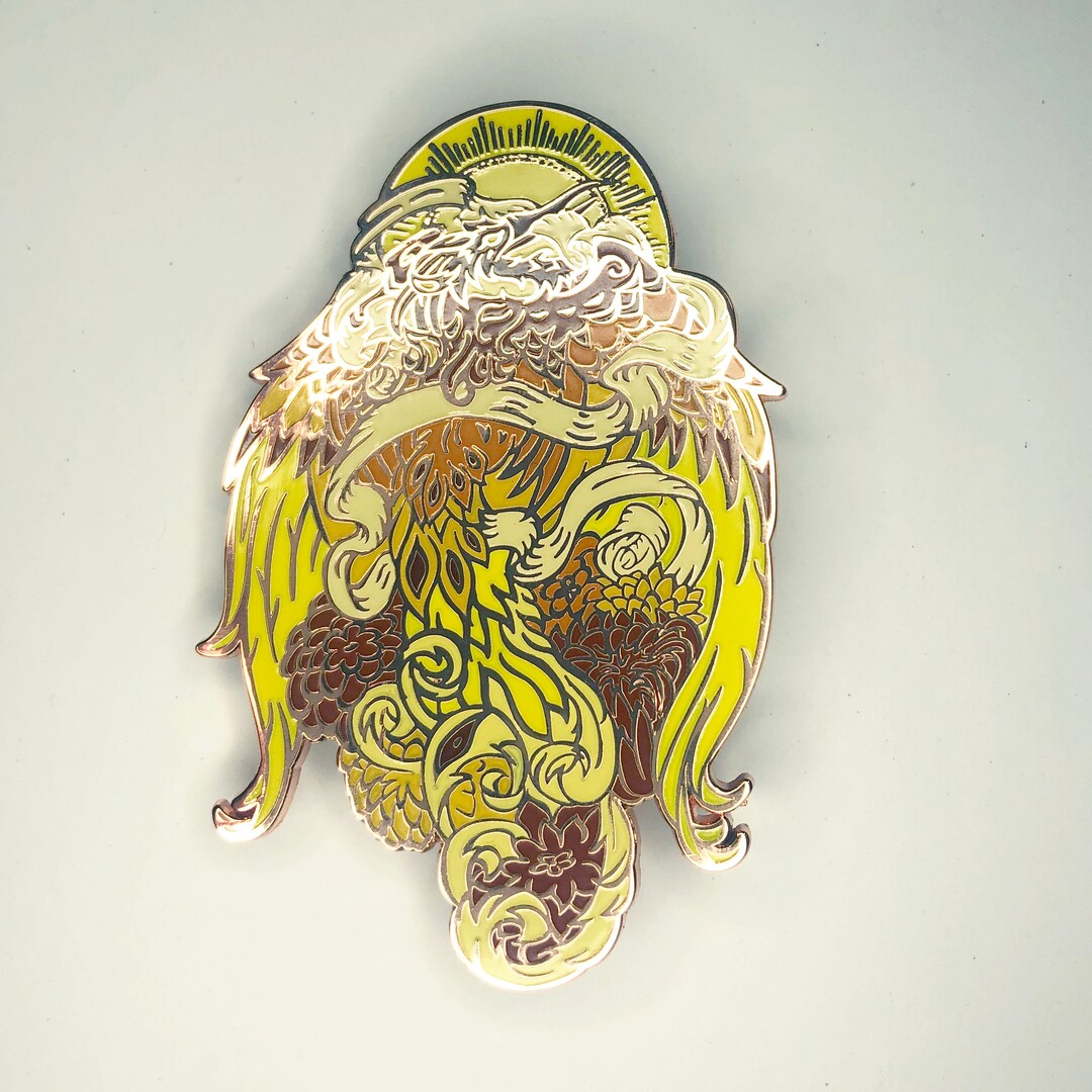 Phoenix - Extra Large Enamel Pin - Mythology, Bird, Myth, Healing ...