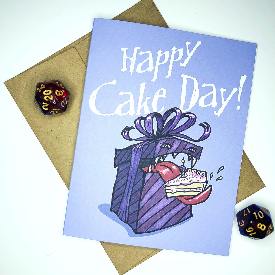 Happy Cake Day! - Birthday Greeting Card - Stationery, Mimic, Gift, Rpg ...