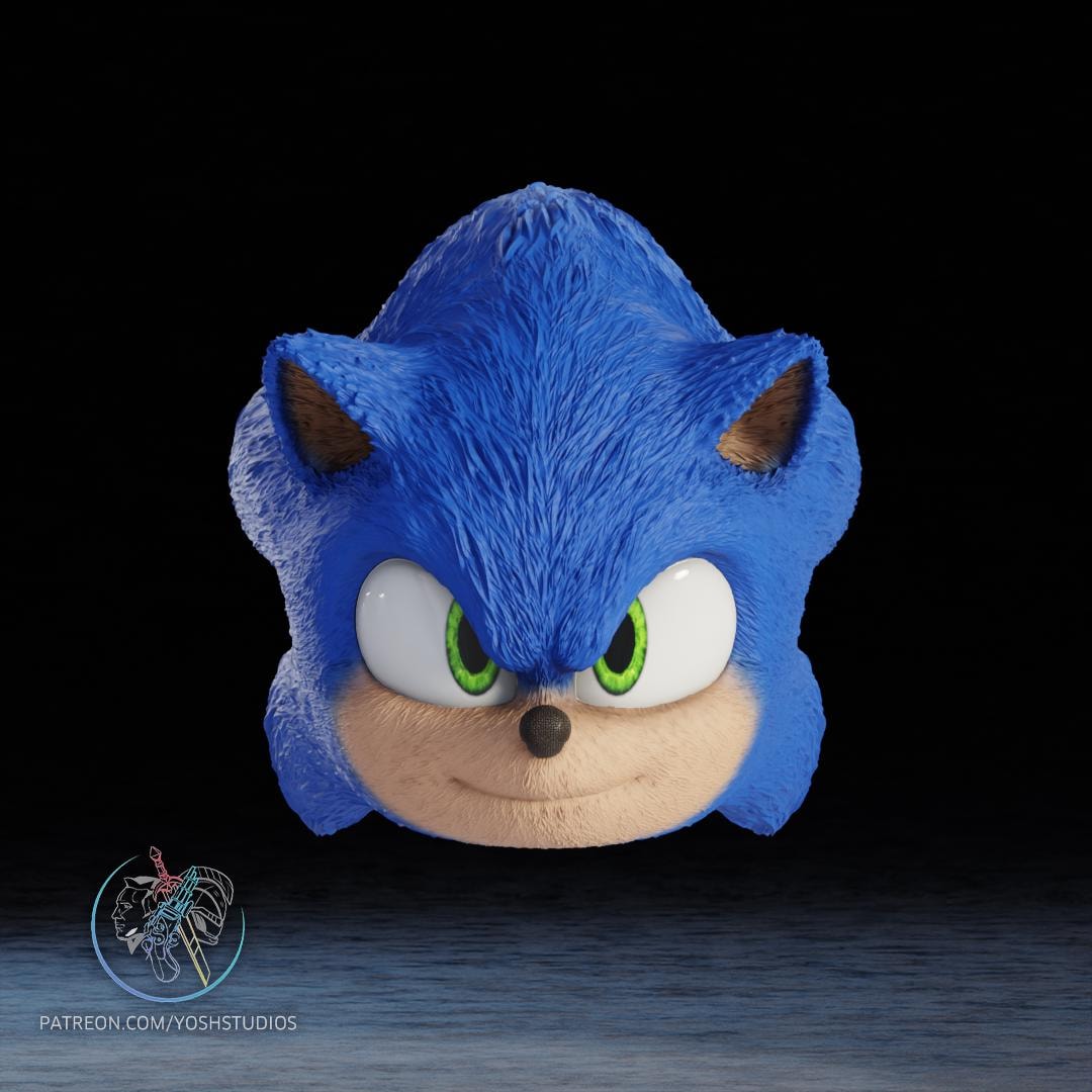 Sonic Movie Mask 3D Printer STL File - Etsy UK