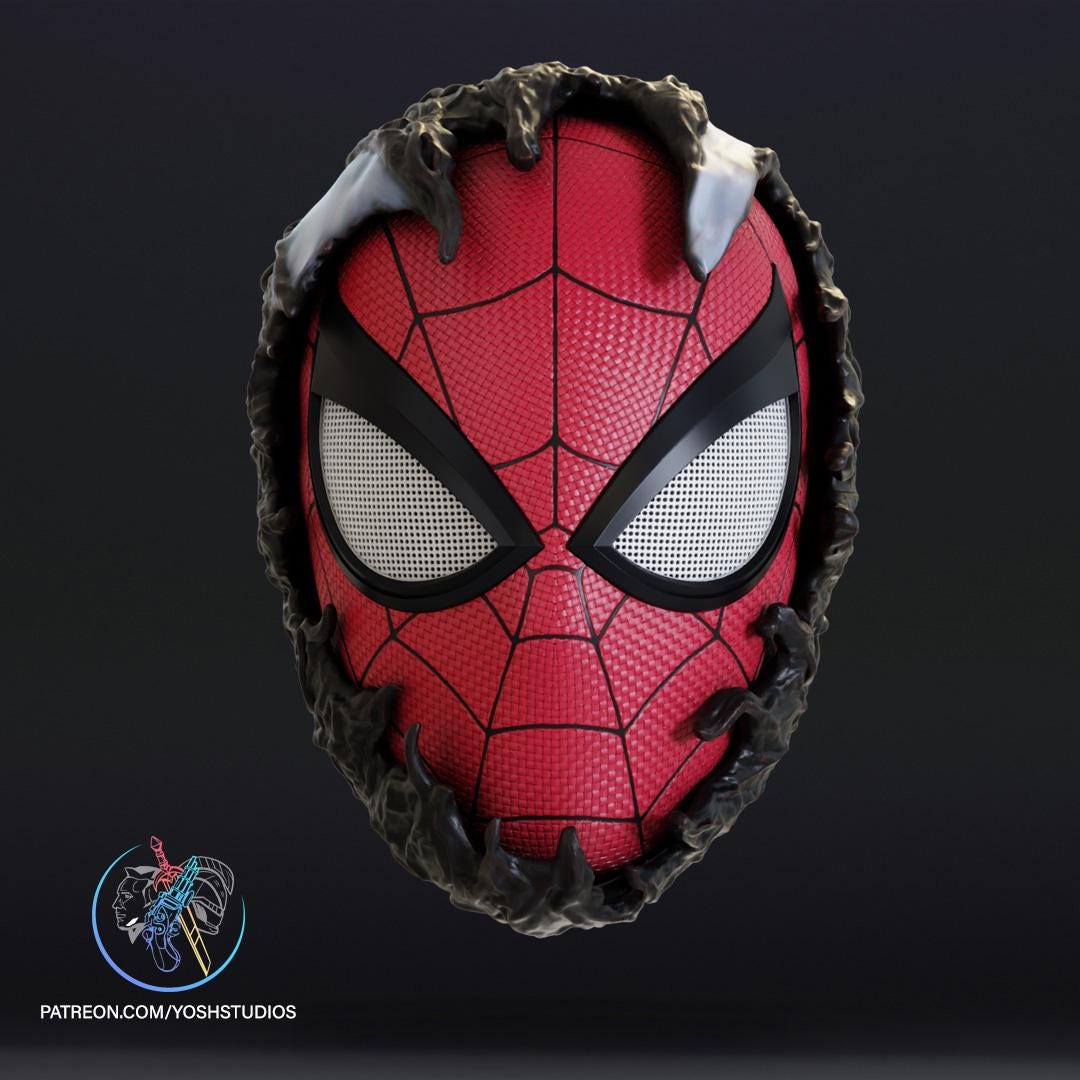 Spiderman Becoming Venom Mask 3D Printer Files STL Spiderman Ps5 - Etsy