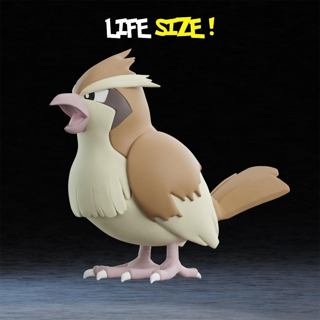 Life Sized Pidgey 3D Printer File STL - Etsy