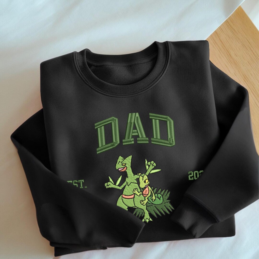 Fathers Day Embroidered Sweatshirt, PKM Dad Custom Year Embroidery ...