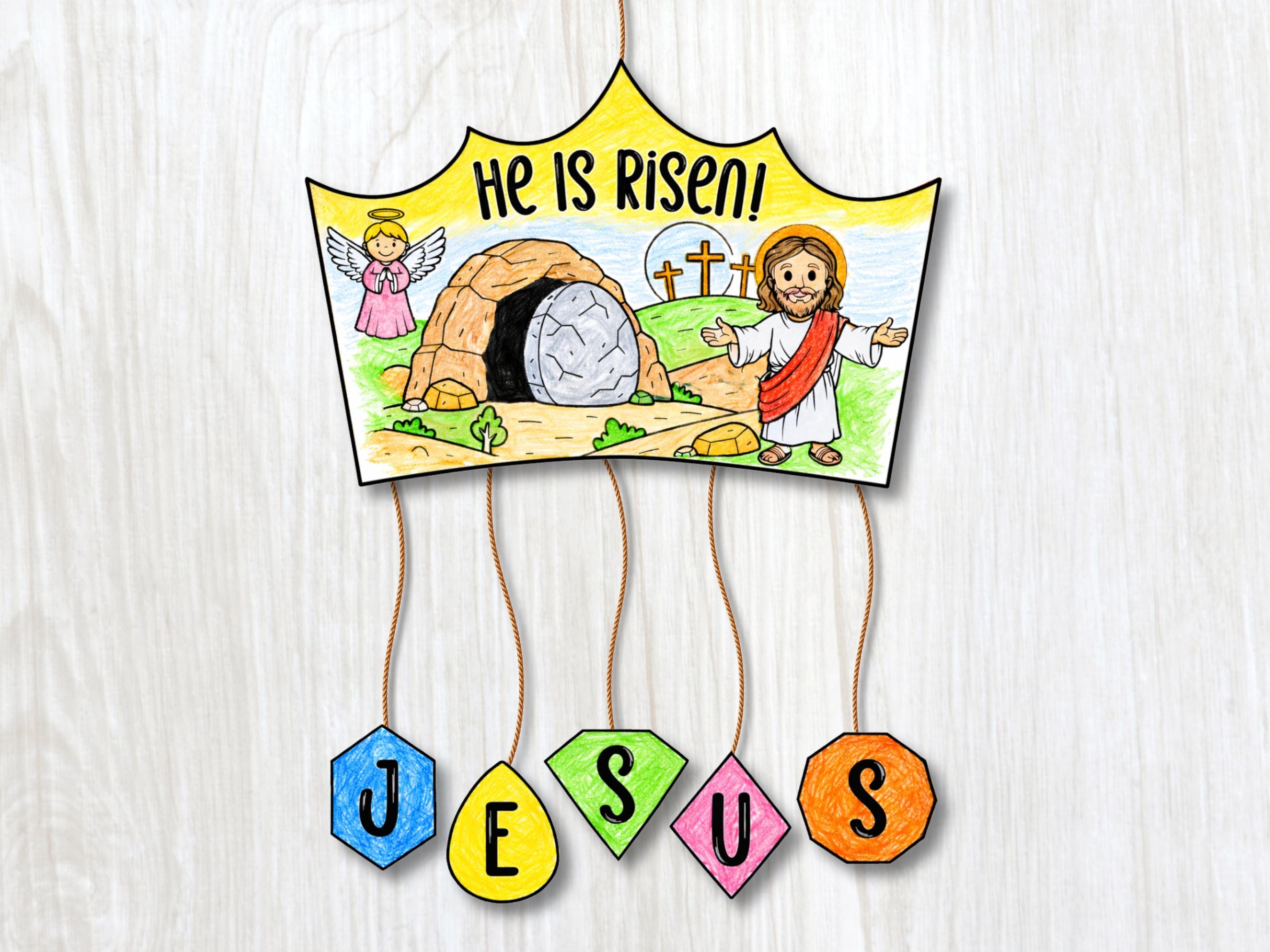 He is Risen Easter Craft for Kids, Holy Week Craft, Sunday School Craft ...
