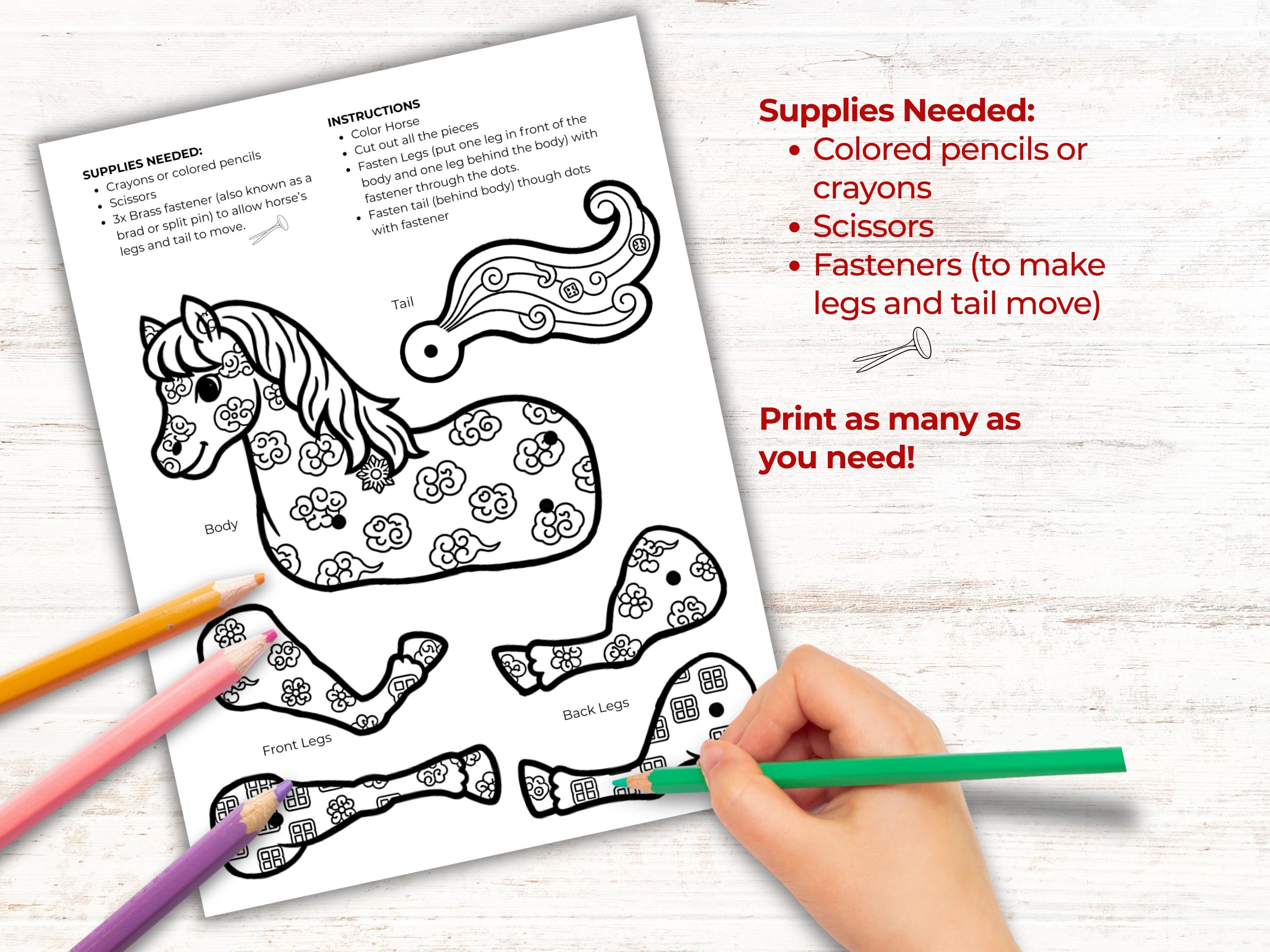 Chinese New Year Horse Craft for Kids, Lunar New Year Activities for ...