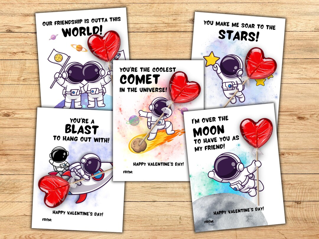 Space Valentine Card Lollipop Holder, Use With or Without Lollipop ...