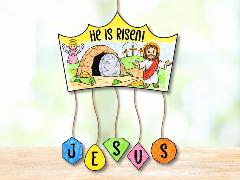 He is Risen Easter Craft for Kids, Holy Week Craft, Sunday School Craft ...