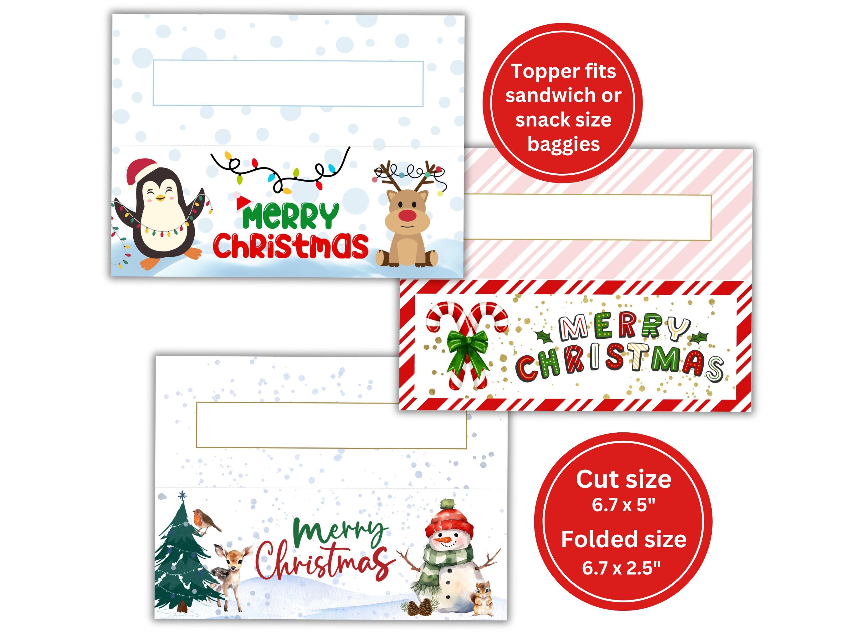 Christmas Treat Bag Topper | Editable in Canva or Hand Write | Fits ...