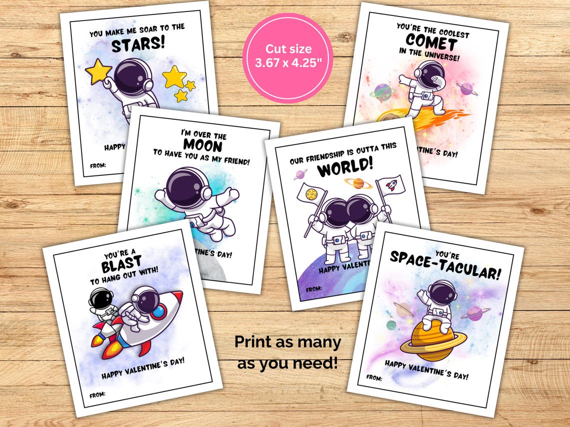Space Valentine Cards for Kids | Perfect for Classmates | Kids ...