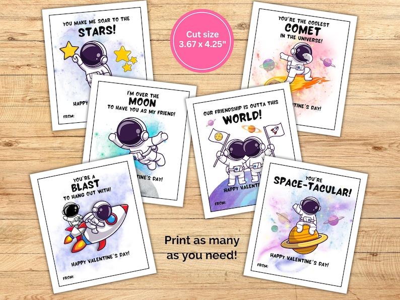 Space Valentine Cards for Kids | Perfect for Classmates | Kids ...