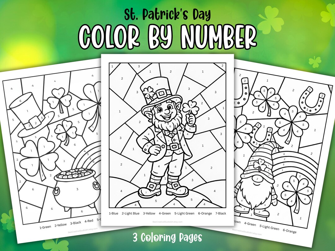 St. Patrick's Day Color by Number, St. Patrick's Day Coloring Pages, St ...