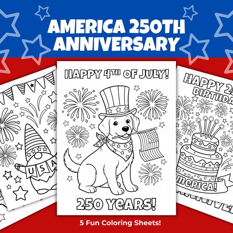 American 250 Coloring Sheets - Etsy UK
