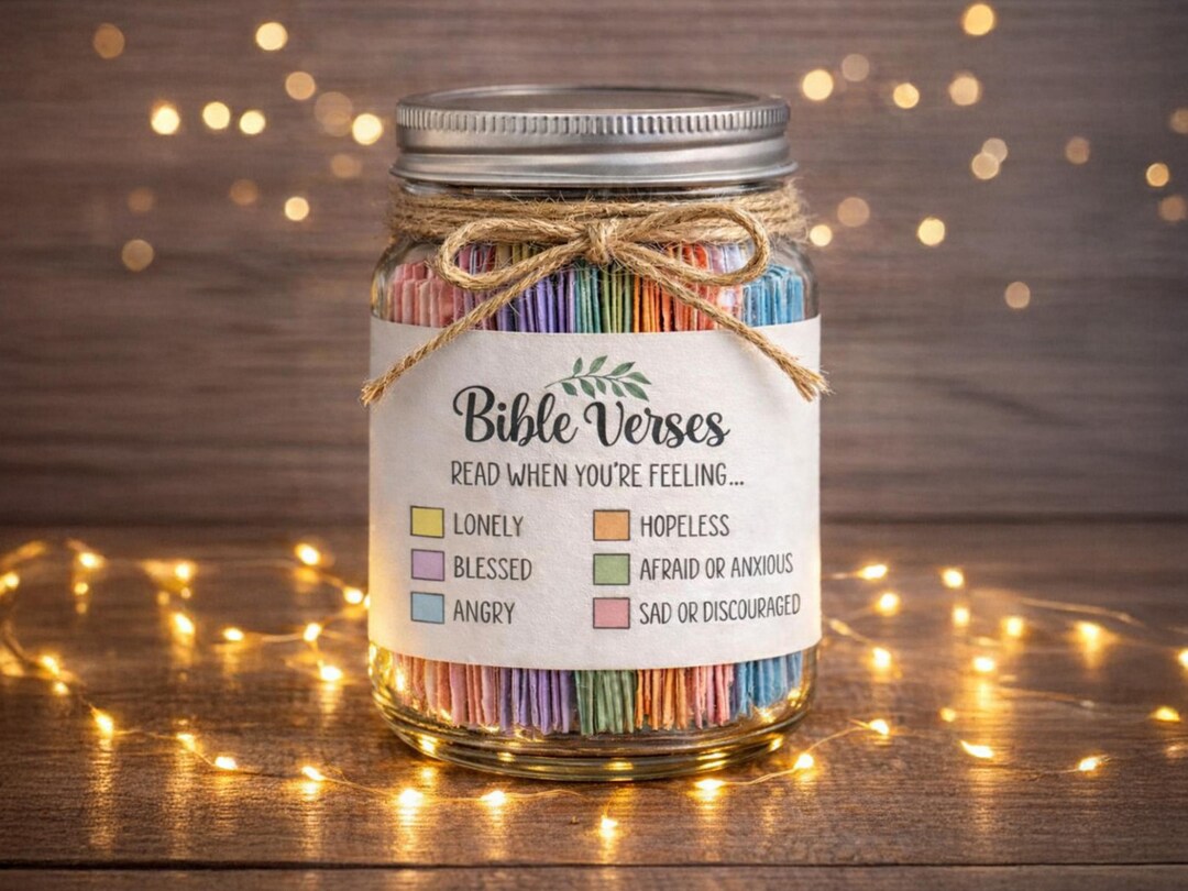 Bible Verse Jar DIY, Encouragement or Inspiration Bible Gift for Family ...