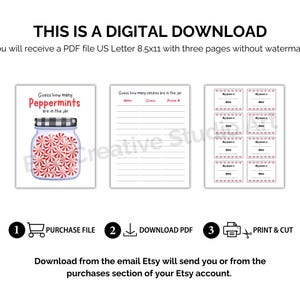 Guess How Many Candy Peppermints Game | Printable Holiday Christmas ...