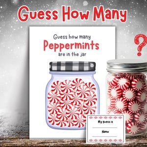 Guess How Many Candy Peppermints Game | Printable Holiday Christmas ...