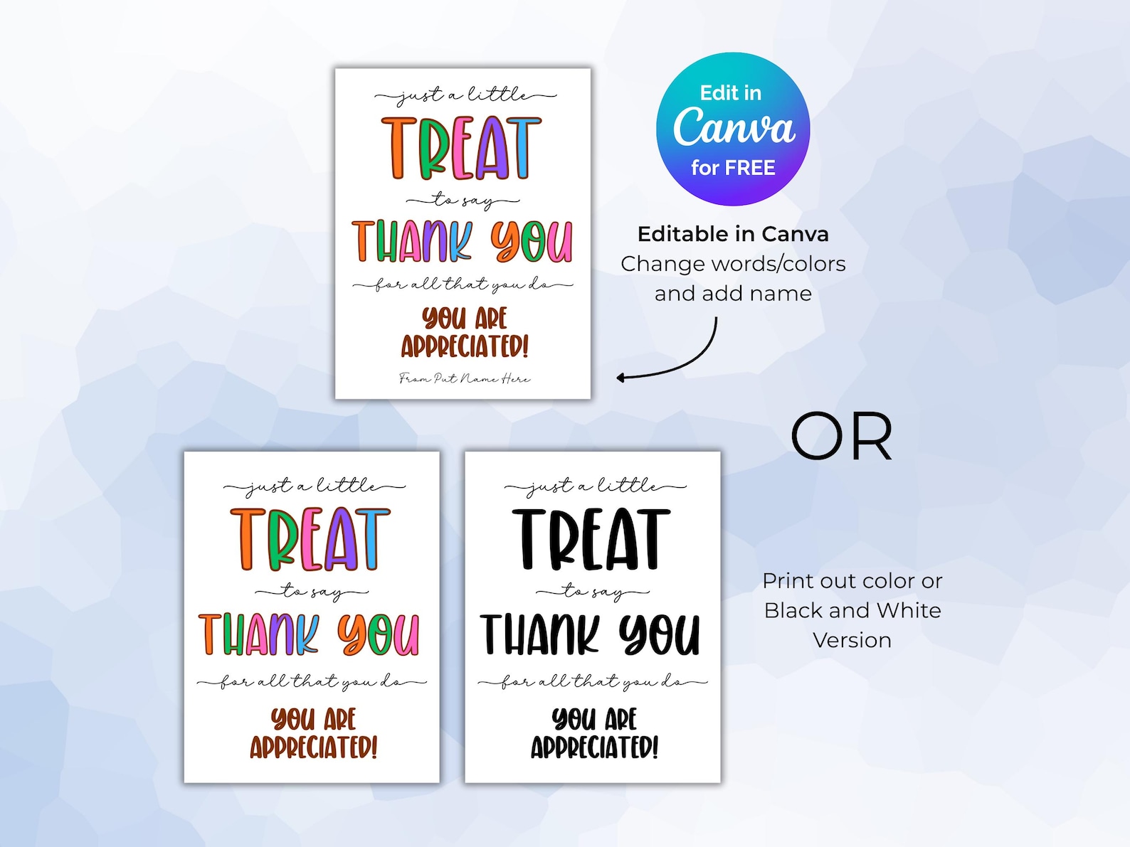 Employee and Teacher Appreciation Sign, Treat Table Snack & Sweet Sign ...