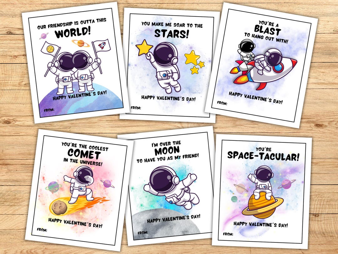 Space Valentine Cards for Kids | Perfect for Classmates | Kids ...