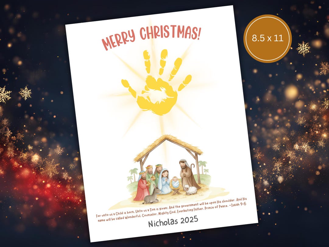 Nativity Handprint Craft for Christmas Keepsake - Star Over Manger ...