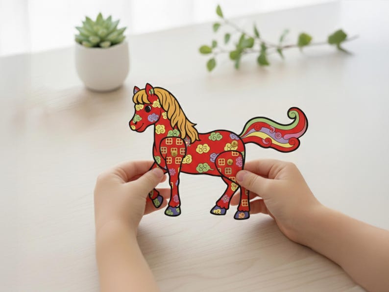 Chinese New Year Horse Craft for Kids, Lunar New Year Activities for ...