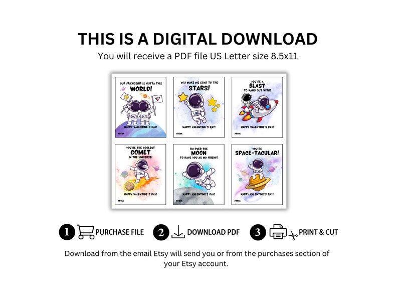 Space Valentine Cards for Kids | Perfect for Classmates | Kids ...