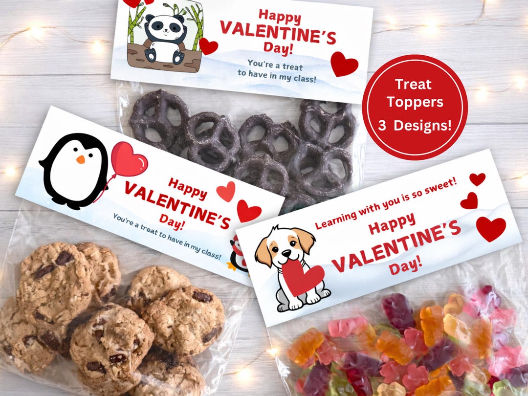 Editable Valentine's Day Treat Bag Topper, Classroom Treat Bags ...