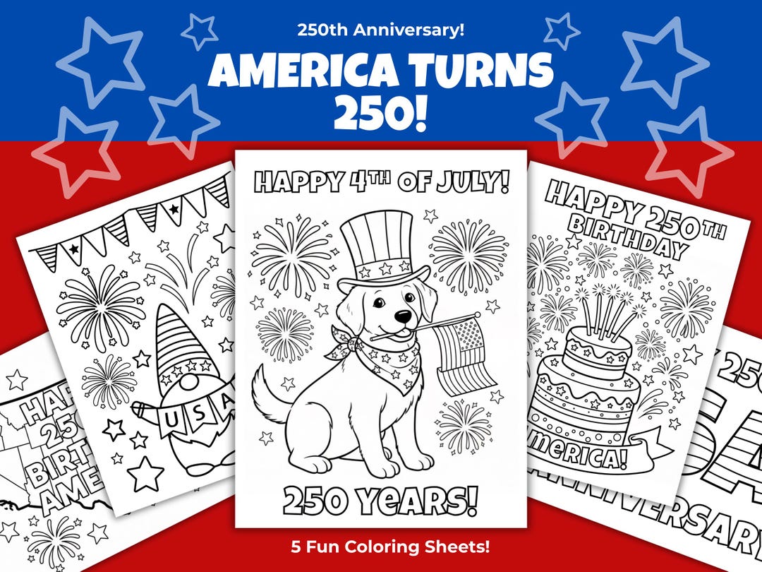 250th Anniversary USA Coloring Pages, Semiquincentennial Coloring ...