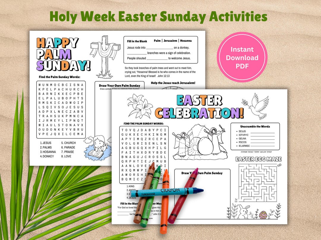 Holy Week Coloring Page, Easter Craft for Kids, Easter Activities ...