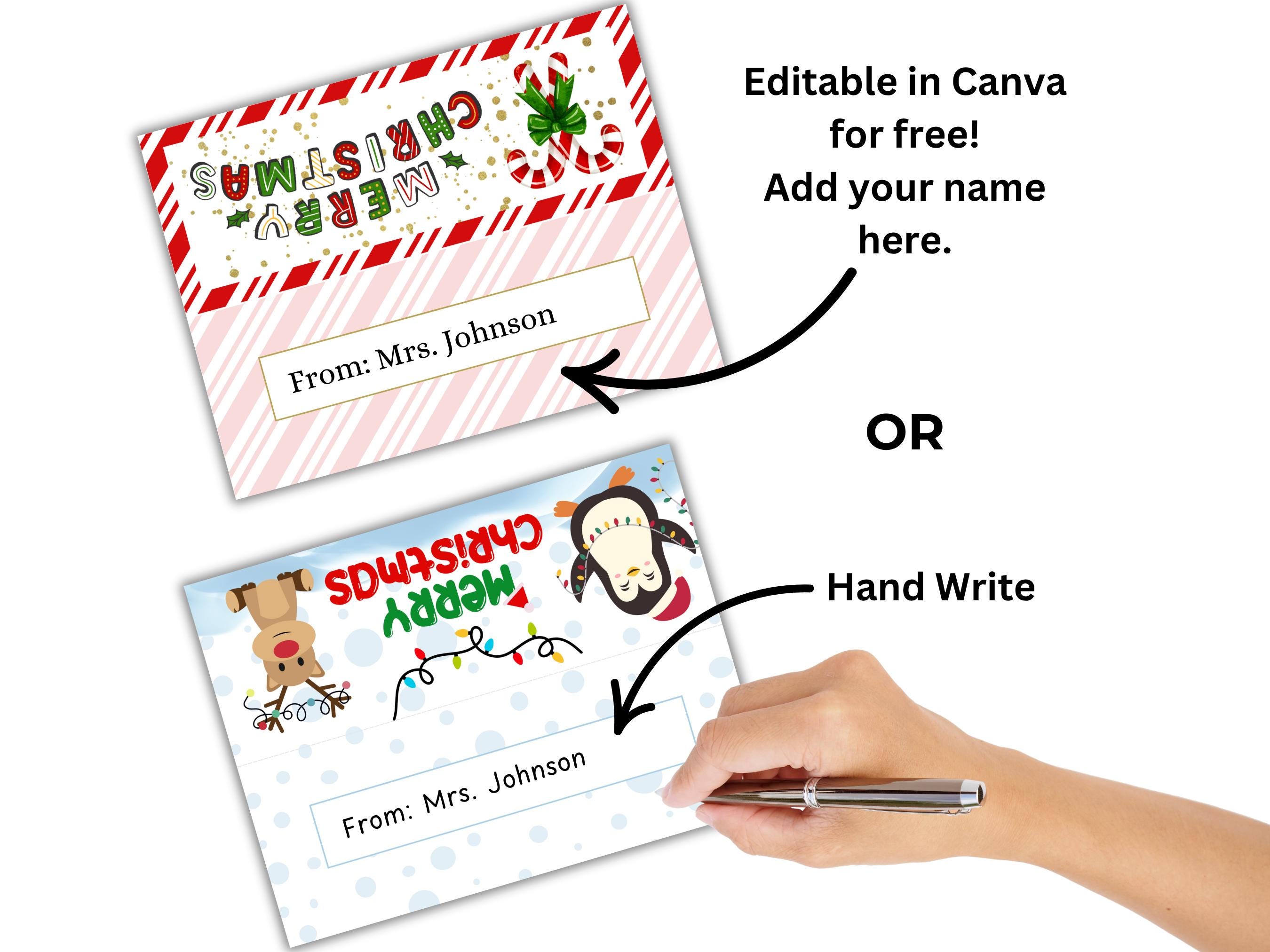 Christmas Treat Bag Topper | Editable in Canva or Hand Write | Fits ...